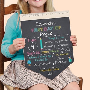 Back to School Chalkboard, First Day of School Sign,reusable 1st Day ...