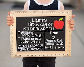 First Day of School Sign, First Day of Kindergarten Sign, 1st Day of ...
