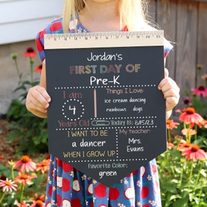 Back to School Chalkboard, First Day of School Sign,reusable 1st Day ...