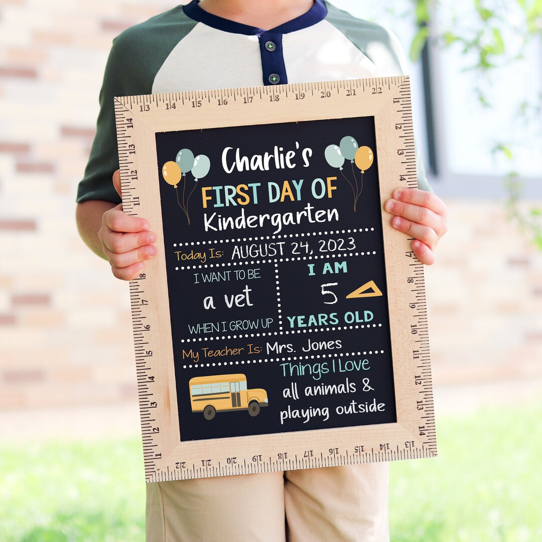 Back to School Chalkboard, First Day of School Sign, Reusable 1st Day ...