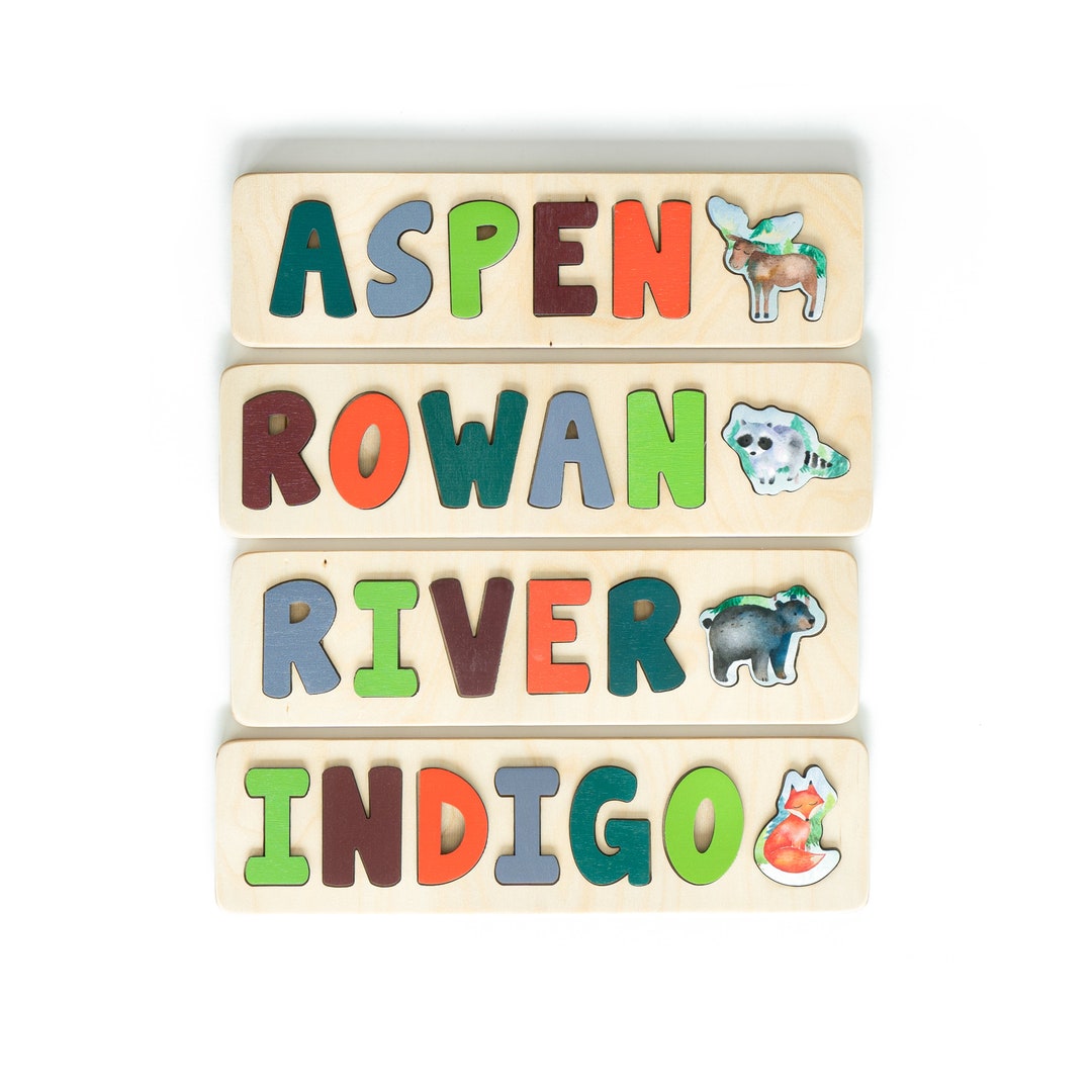Woodland Name Puzzle, Personalized Easter Gifts for Kids, Fox Nursery ...