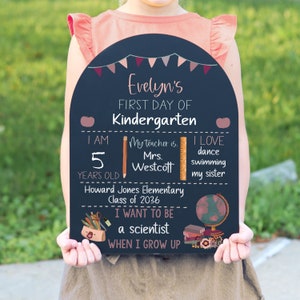 First Day of School Sign, Back to School Chalkboard, Reusable 1st Day ...