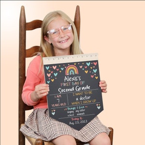 First Day of School Sign, Back to School Chalkboard, Reusable 1st Day ...