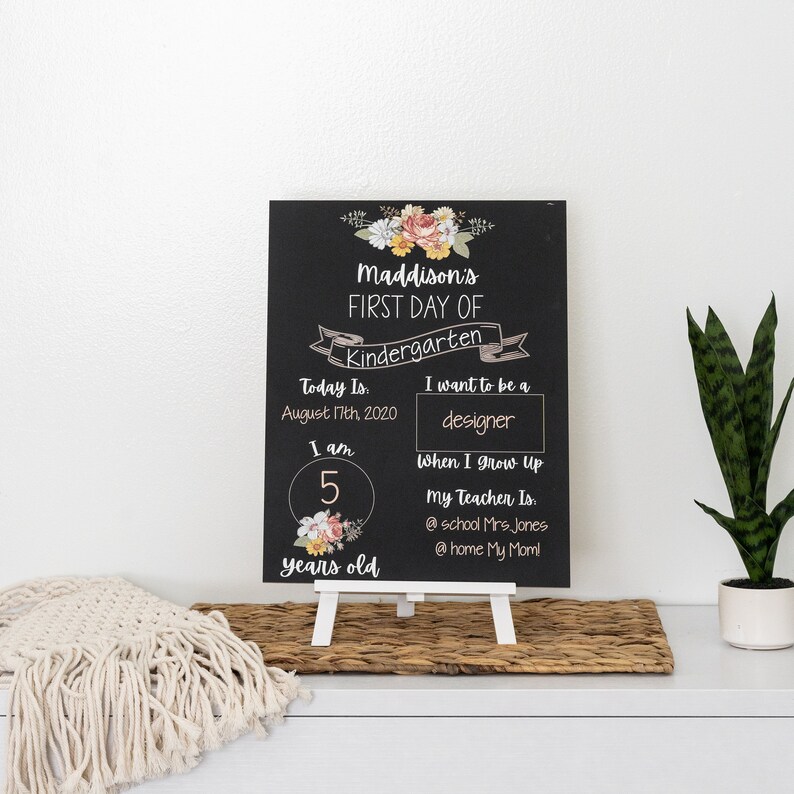 First Day of School Sign Boho Floral Reusable School - Etsy