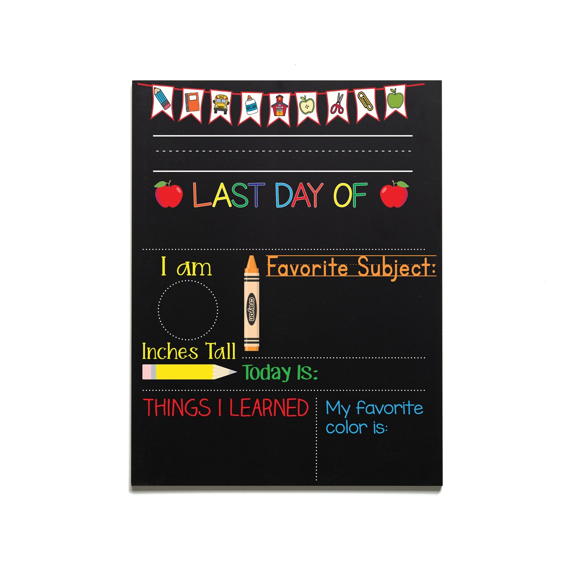 Personalized Last Day of School Chalkboard Last Day of School | Etsy