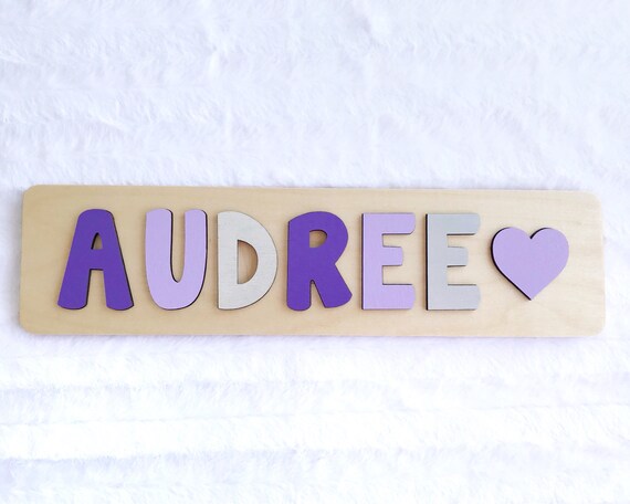 Wooden Name Puzzle With Heart Personalized Gifts for Girls - Etsy