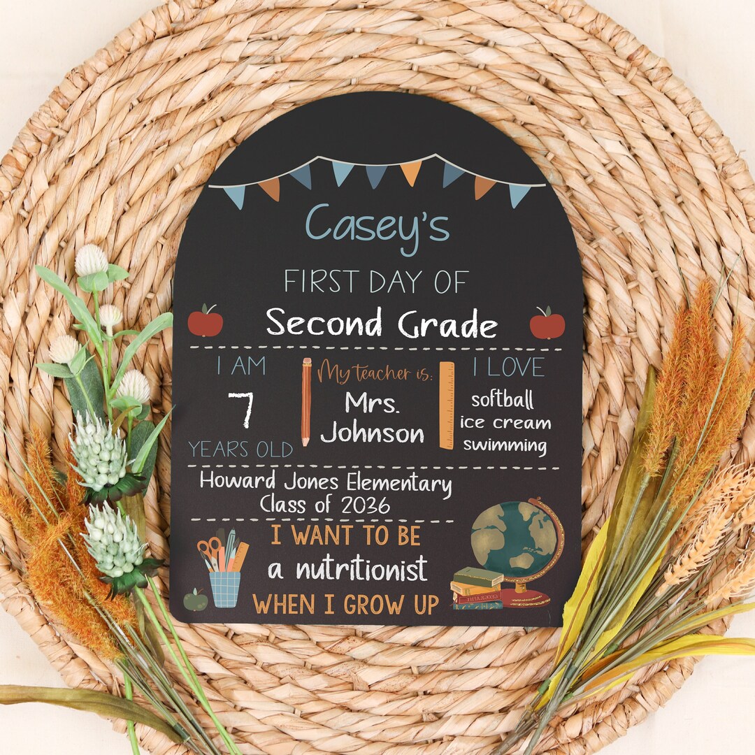 First Day of School Sign, Back to School Chalkboard, Reusable 1st Day ...