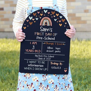 First Day of School Sign, Back to School Chalkboard, Reusable 1st Day ...