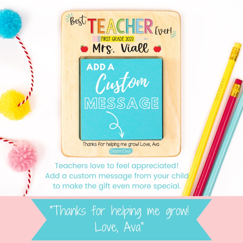 Teacher Appreciation Gift Sticky Note Holder Post It Holder - Etsy
