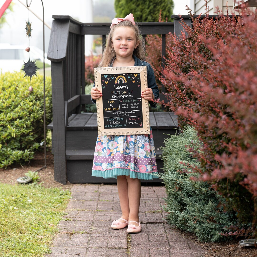 Back to School Chalkboard, First Day of School Sign, Reusable 1st Day ...