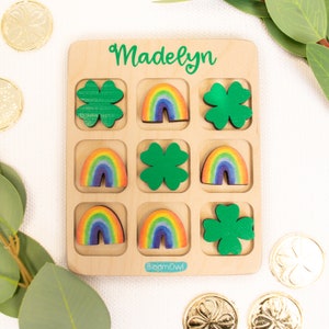 Tic Tac Toe St Patricks Day Gifts for Kids, St Pattys Day, Wooden Kids ...