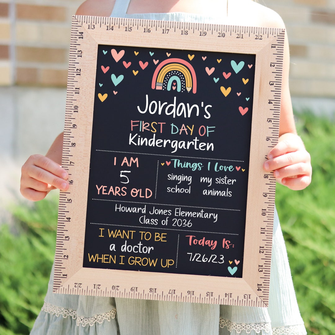 Back to School Chalkboard, First Day of School Sign, Reusable 1st Day ...