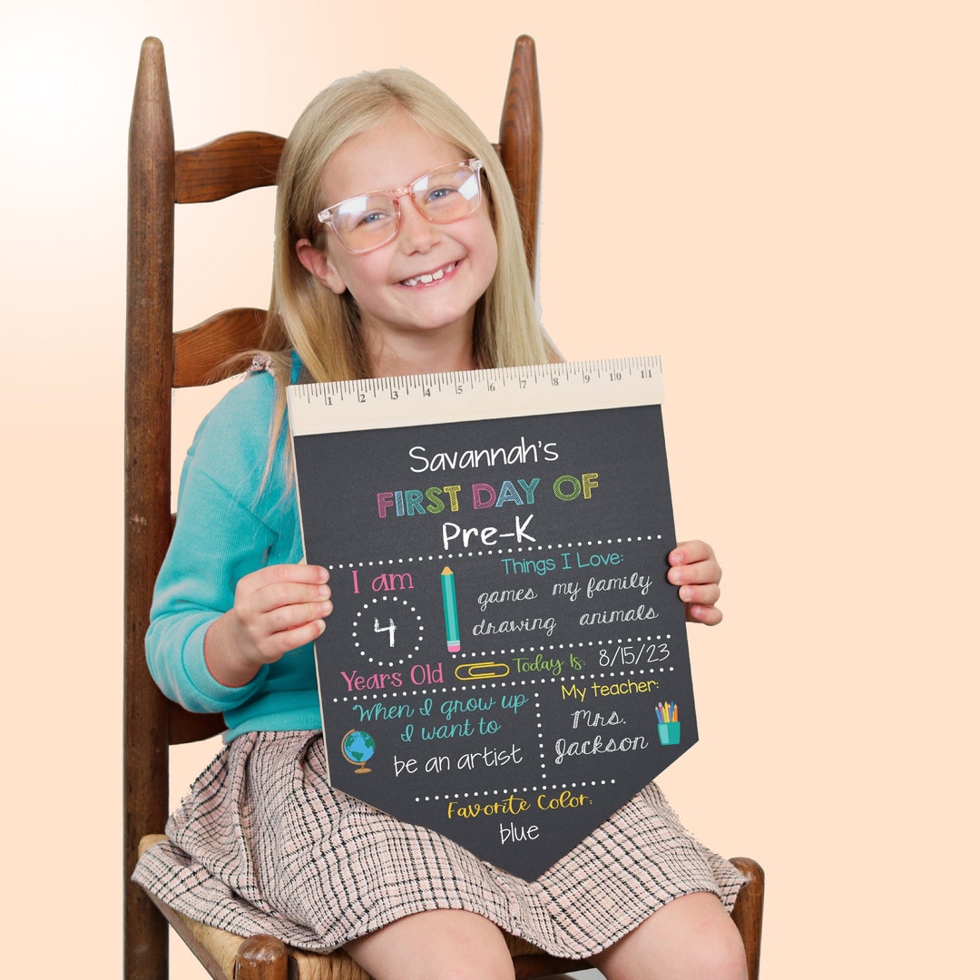 Back to School Chalkboard, First Day of School Sign,reusable 1st Day ...