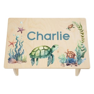 Sea Turtle Step Stool for Kids, Toddler Step Stool, Easter Gift for ...