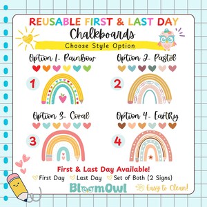 First Day of School Sign, Back to School Chalkboard, Reusable 1st Day ...
