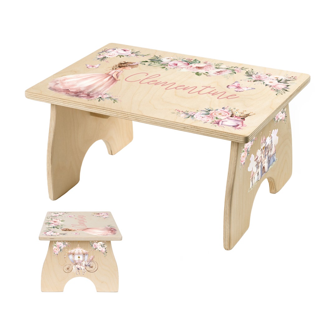 Princess Step Stool, Personalized Stool for Girls, Princess Birthday ...