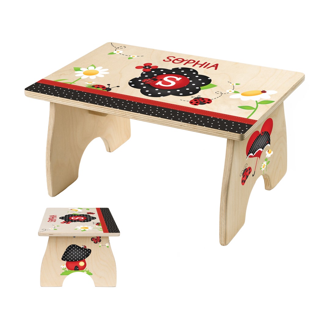 Toddler Step Stool, Ladybug Step Stool for Kids, Personalized Childrens ...