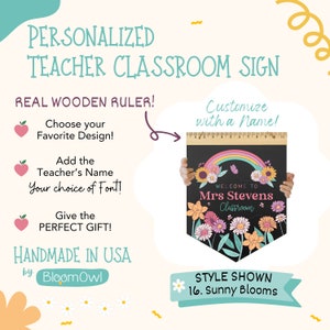Teacher Appreciation Gifts, New Teacher Gift, Rainbow Flowers Classroom ...
