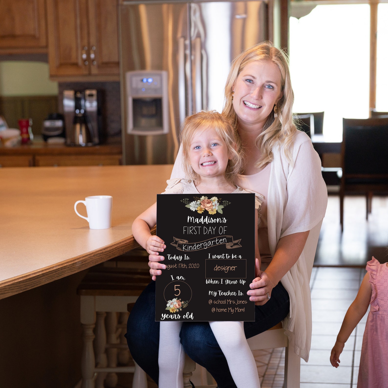 First Day of School Sign Boho Floral Reusable School - Etsy