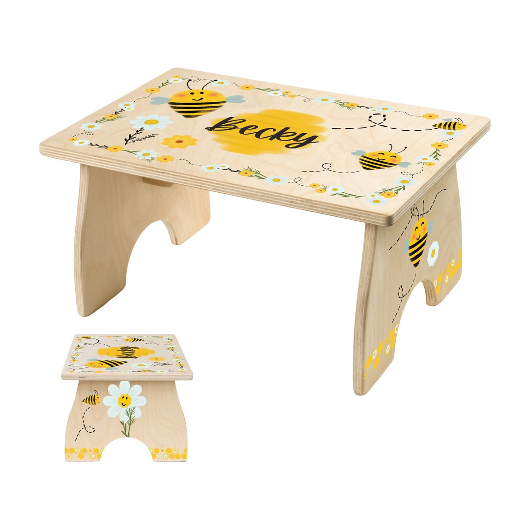 Daisy Bee Toddler Step Stool, Step Stool for Kids, Personalized ...