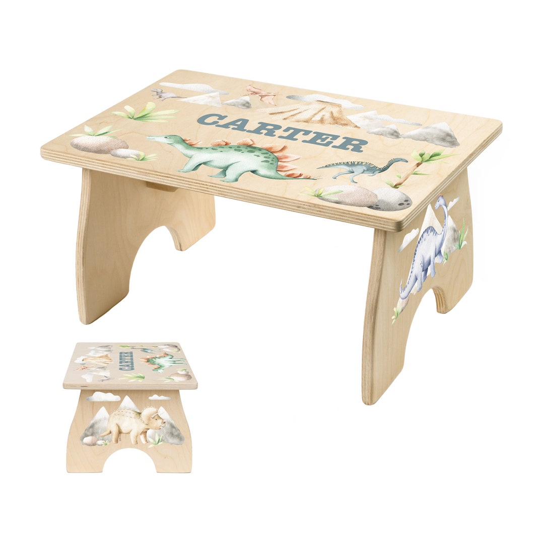 Dinosaur Step Stool for Kids, Toddler Step Stool, Personalized ...