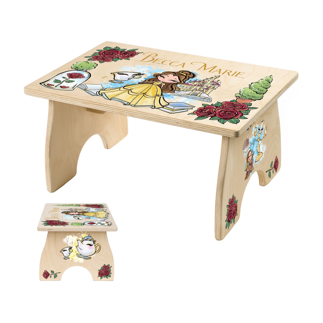 Princess Step Stool, Personalized Wooden Step Stool for Girls, Fairy ...