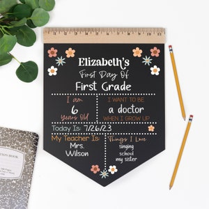 First Day of School Sign, Back to School Chalkboard, Reusable 1st Day ...