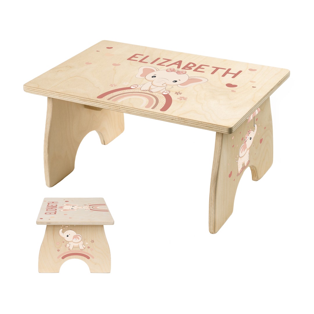 Elephant Step Stool for Kids, Toddler Step Stool, Personalized ...