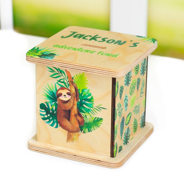 Sloth Bank Wood - Etsy