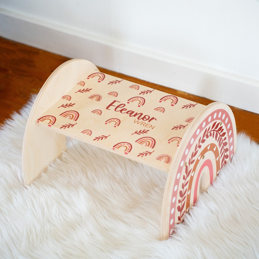 Boho Rainbow Step Stool, Toddler Step Stool, Easter Gift for Girl, Wood ...