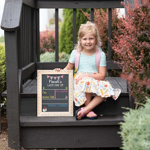 Last Day of School Chalkboard, Reusable Last Day of School Sign With ...