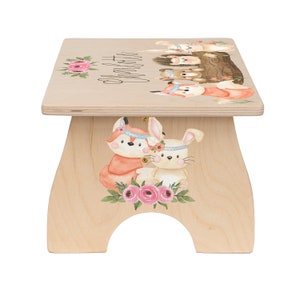 Woodland Step Stool for Kids, Toddler Step Stool With Name ...