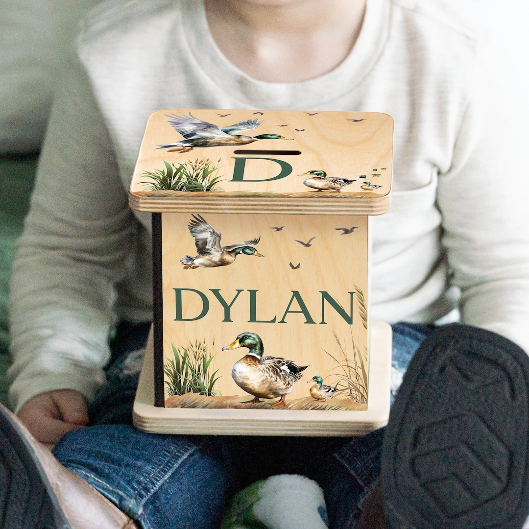Personalized Duck Piggy Bank, Wooden Piggy Bank, Easter Gifts ...