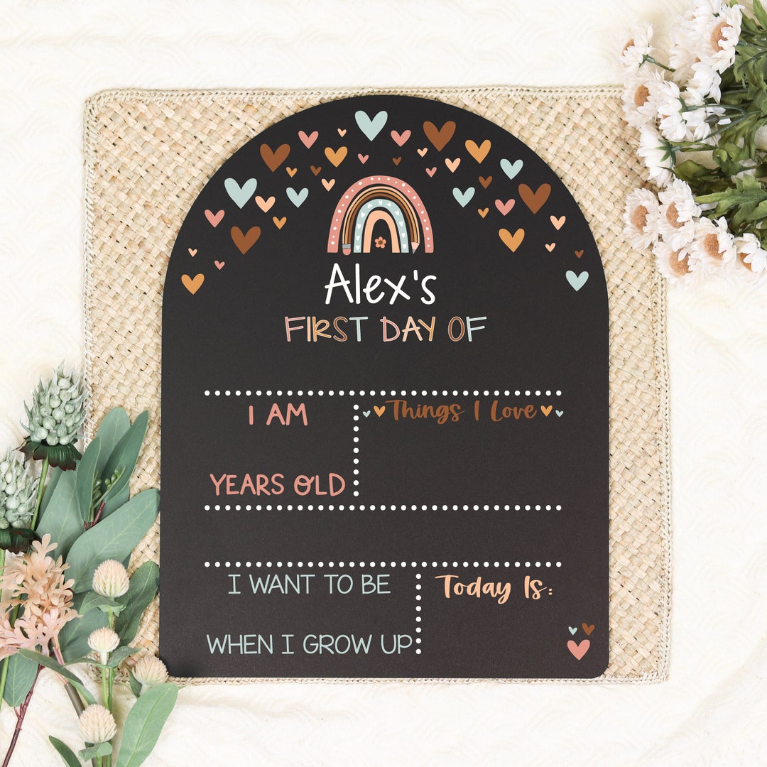 First Day of School Sign, Back to School Chalkboard, Reusable 1st Day ...