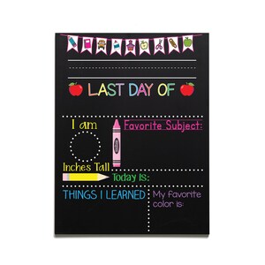 Personalized Last Day of School Chalkboard, Last Day of School Sign ...