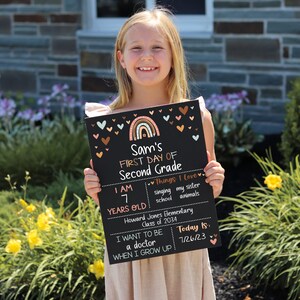 First Day of School Sign, Back to School Chalkboard, Reusable 1st Day ...