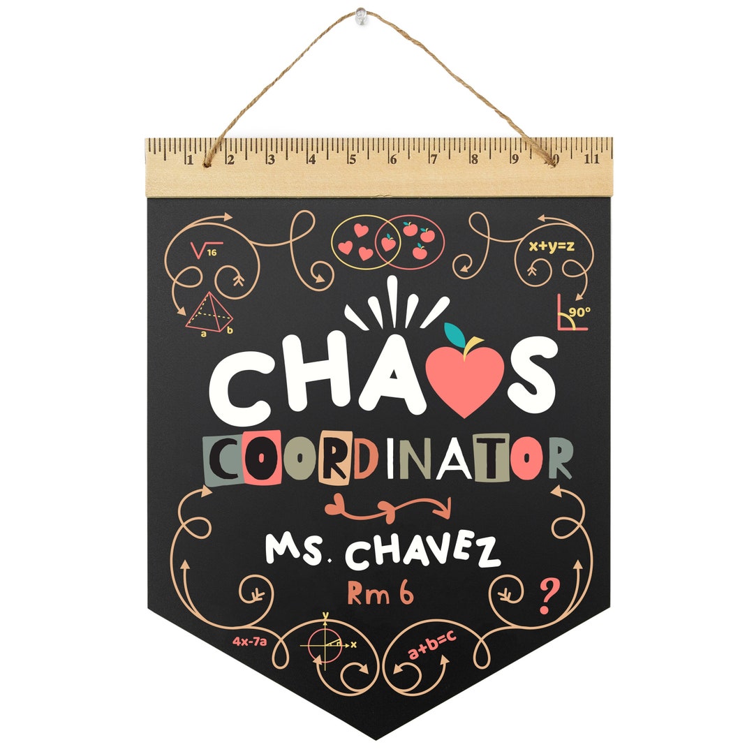 Teacher Appreciation Gifts Male, Chaos Coordinator Sign, Classroom ...