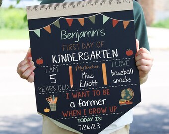 First Day of School Sign, Back to School Chalkboard, Reusable 1st Day ...