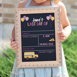 Back to School Chalkboard, First Day of School Sign, Reusable 1st Day ...
