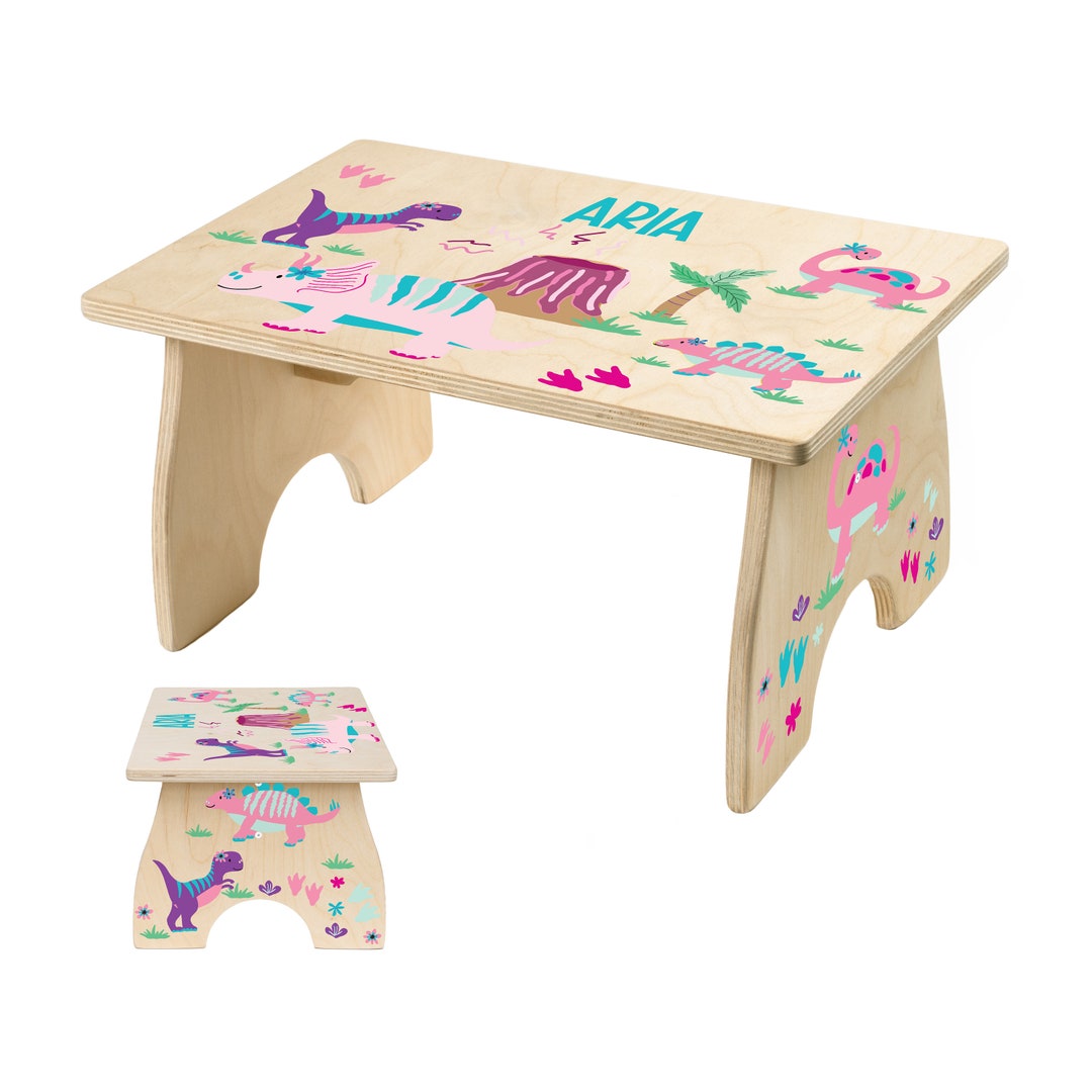 Dinosaur Step Stool for Kids, Toddler Step Stool, Personalized ...