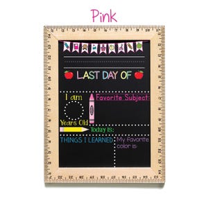 Last Day of School Ruler Chalkboard, Personalized School Sign, for ...