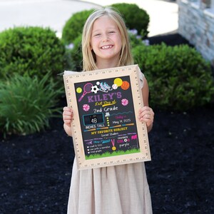 First Day of School Sign, Back to School Chalkboard, Reusable 1st Day ...