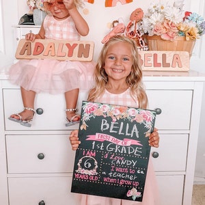 First Day of School Sign, Real Reusable First Day of School Sign for ...