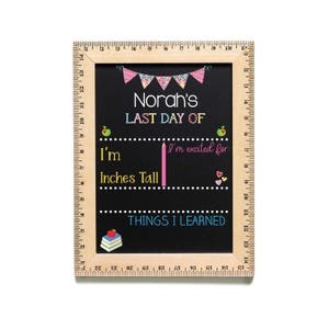 Last Day of School Chalkboard, Reusable Last Day of School Sign With ...