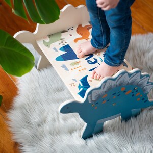 Dinosaur Step Stool for Kids, Toddler Step Stool, Personalized ...