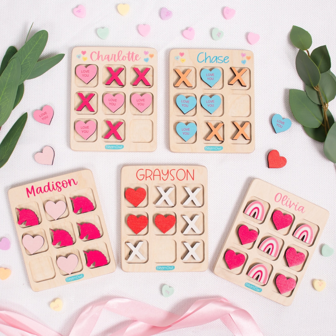 Tic Tac Toe Valentine, Valentines Day Gift for Kids, Valentines for ...