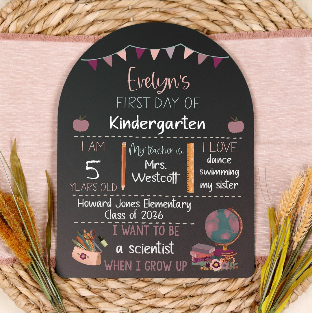 First Day of School Sign, Back to School Chalkboard, Reusable 1st Day ...