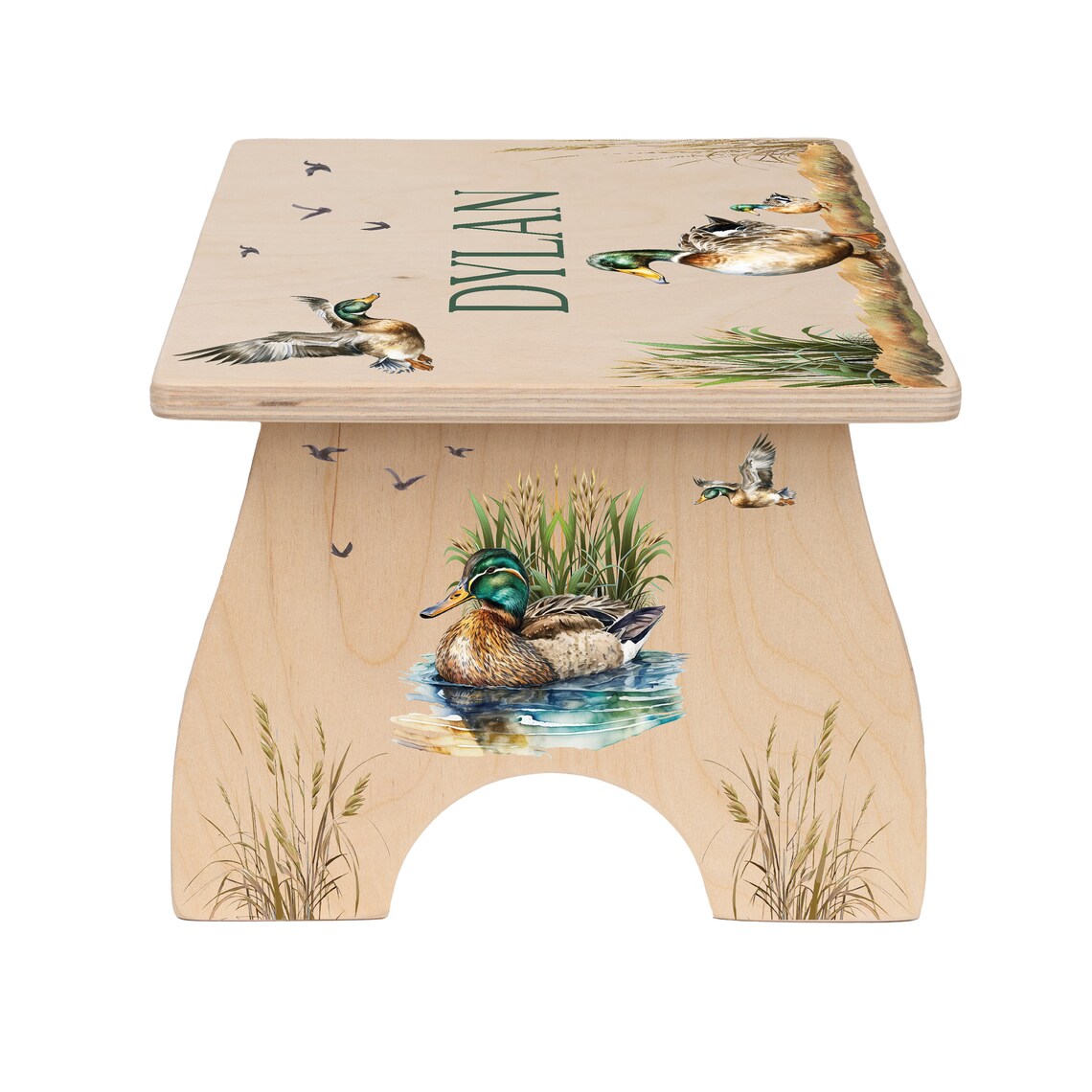 Toddler Step Stool, Mallard Duck Stool for Kids, Personalized Childrens ...