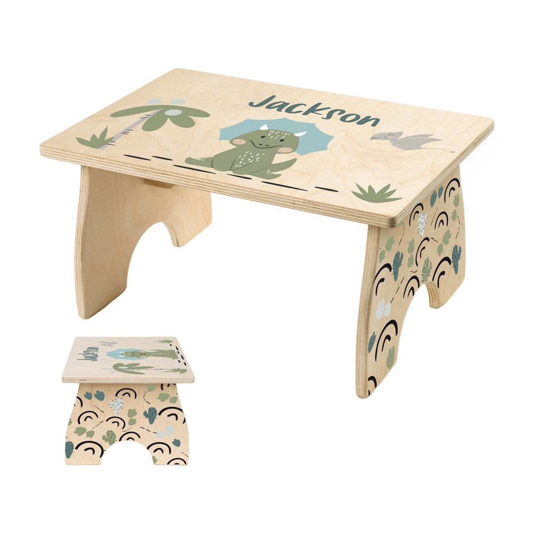 Dinosaur Step Stool for Kids, Toddler Step Stool, Personalized ...