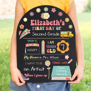 First Day of School Sign, Real Reusable First Day of School Chalkboard ...